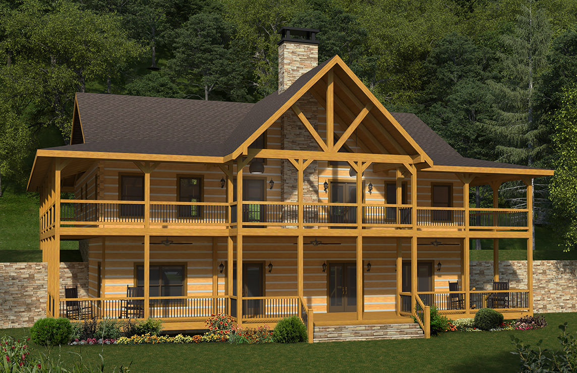 Satterwhite Log Homes | River Run Retreat Floor Plan